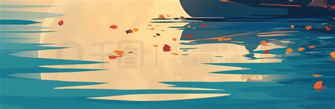 插画数字艺术 中秋节抽象海上明月插画 Ai平面元素免费下载png格式2784像素编号70988521 千图网