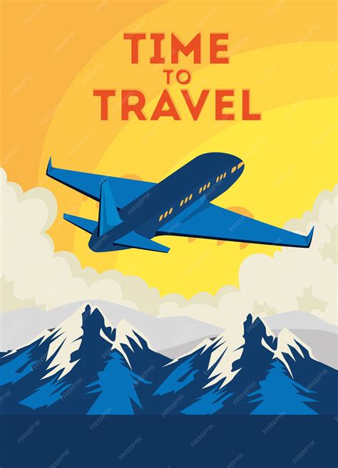 Ilustração De Viagens Com Avião Voando Vetor Grátis