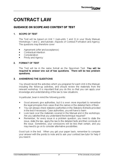 2021 A Contract Ce01 Guidance On Test Contract Law Guidance On Scope