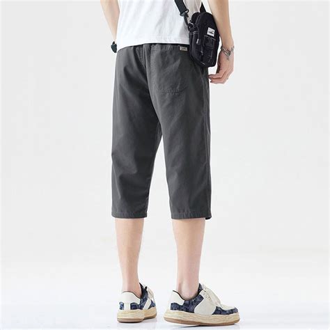 Fashion 3 Quarter Pants Plain Men Three Quarter Pants Breathable Unisex