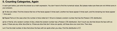 Solved 5 Counting Categories Again In Each Part Below