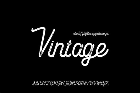 Premium Vector Decorative Textured Vintage Creative Vector Script Alphabet Font Design
