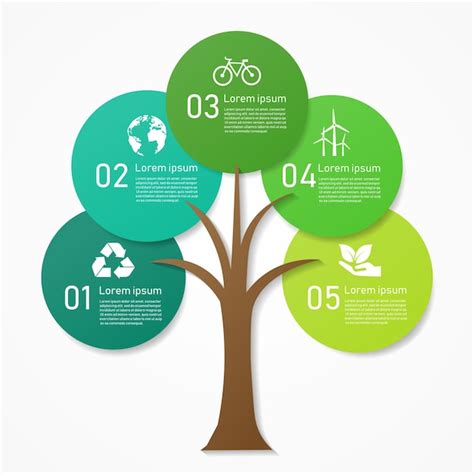 Premium Vector Green Ecology Leaf Infographic With Option Element Icon Background