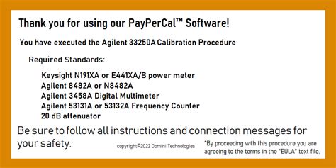 Agilent 33250a Automated Calibration Procedure ⋆ Domini Technologies