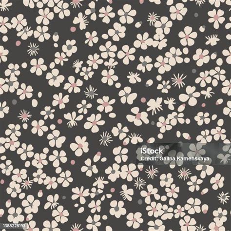 디티 플로럴 원활한 패턴 만화 스타일의 작은 꽃 질감 꽃 봉오리 는 프린트 전체에 실루엣 작은 초원 식물 평평한 여름 식물 배경