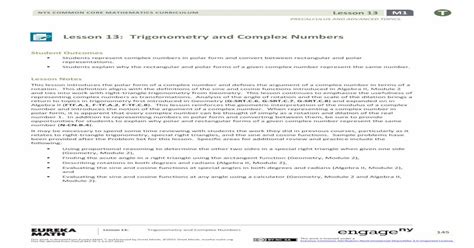 Pdf Lesson 13 Trigonometry And Complex Numbers Dokumentips