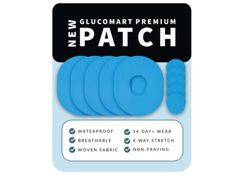 glucomart premium dexcom g7 adhesive patches blue dexcom patch 5 pack