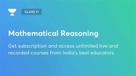 Mathematical Reasoning Cbse Class 11 Unacademy