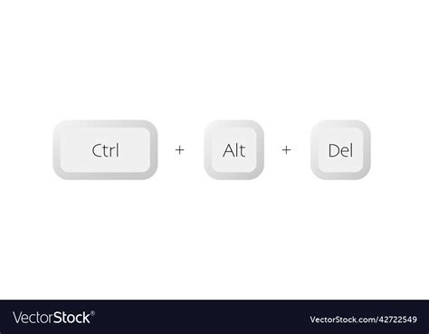 Combination Of Keyboard Buttons Ctrl Alt Del Vector Image