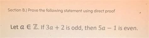 solved section b prove the following statement using