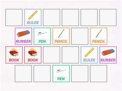 Classroom Objects Memory Game Teaching Resources