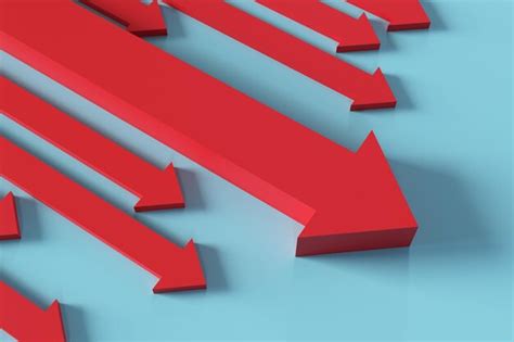 Premium Photo Multiple Red Arrows Show Price Falling As They Head Down 3d Rendering