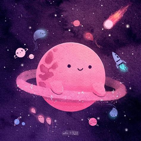Space Is A Fun Place Cute Planet Space Artistsoninstagram