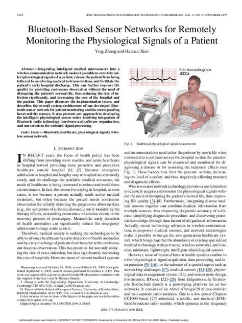 Pdf Bluetooth Based Sensor Networks For Remotely Monitoring The