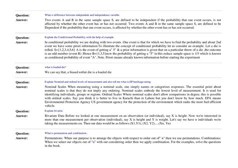 Independent And Independence Variable Statistics Solved Assignments