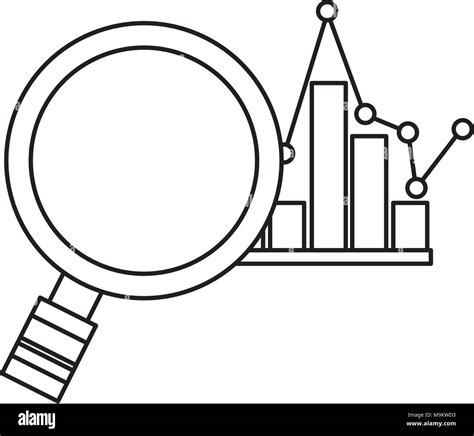 Magnifier Glass Analysis Bar Graph Statistic Pointed Line Stock Vector Image Art Alamy