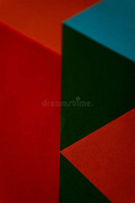 Abstract Composition Of Colorful Geometric Shapes In Vibrant Green Red And Blue Tones Perfect