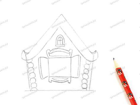 Как нарисовать избушку поэтапно Фломзики ру