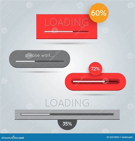 Minimalistic Progress Loading Bars Stock Vector Illustration Of