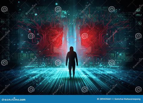 Concept Of Cyber Security Awareness Vs Hacker Stock Illustration