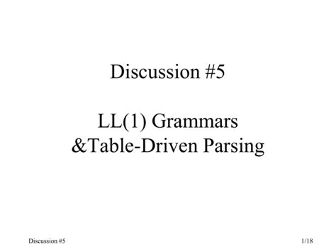 grammars and table