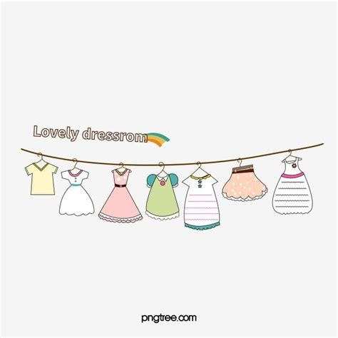 Lovely Dressem Clothes Hanging On A Line