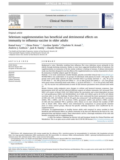 Pdf Selenium Supplementation Has Beneficial And Detrimental Effects