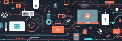 An Illustration Depicting A Network Of Interconnected Devices Including Routers Modems And