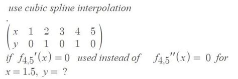 Solved Use Cubic Spline Interpolation Y Chegg