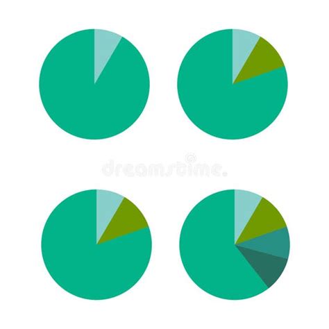 Vector Pie Charts Data Visualization Colorful Segments Statistical Analysis Stock Vector