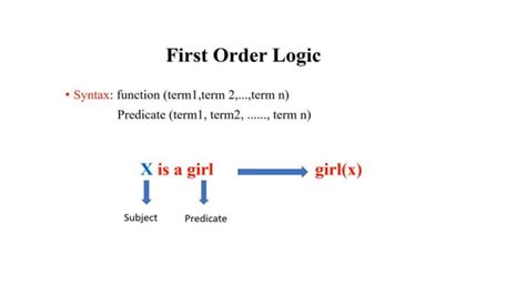 First Order Logic Or Predicate Logicpptx