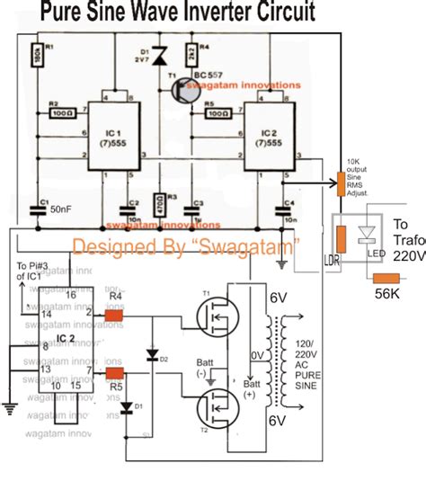 Pure Sine Wave Inverter Circuit Diagram Using Microcontroller Wiring Flash