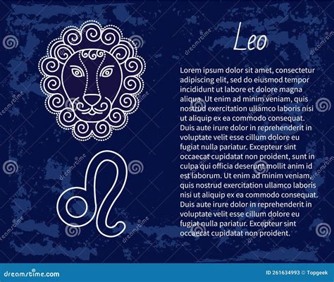 Leo Astrology Sign Of Horoscope Zodiac Symbol Stock Vector
