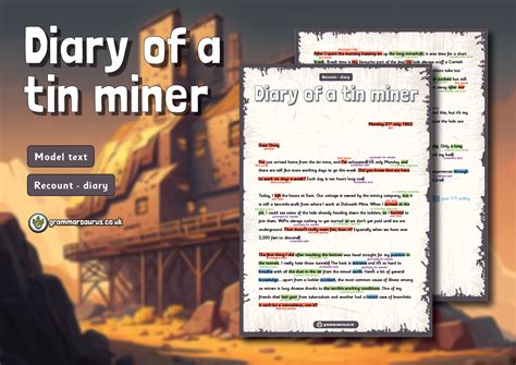Year 3 Model Text Recount Diary Diary Of A Tin Miner Grammarsaurus