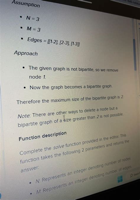 Solved Task You Have To Determine The Maximum Size Bipartite