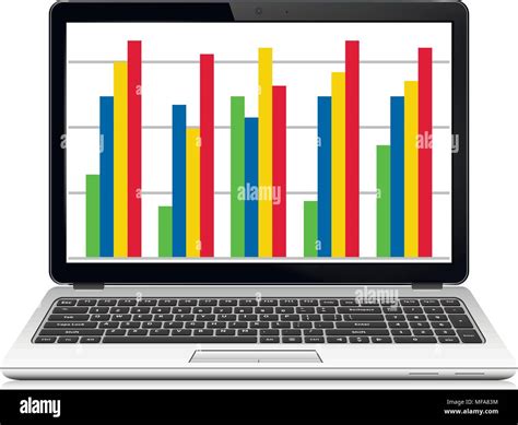 Laptop Computer With Graph On The Screen Online Business Analytics Concept Vector Illustration