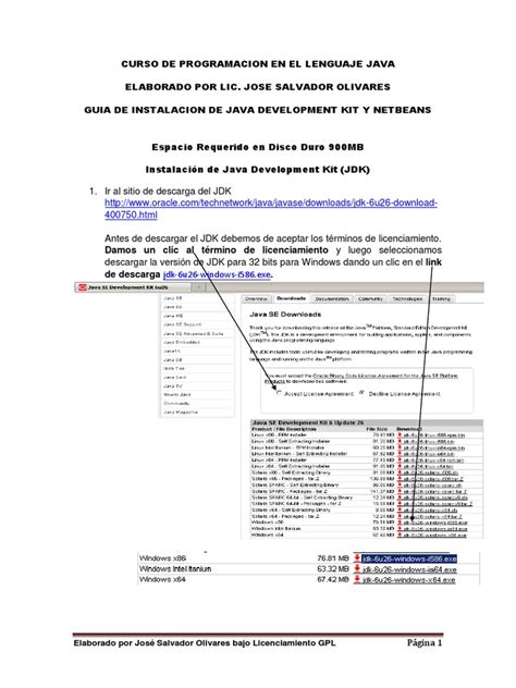 Guía De Instalación De Jdk Y Netbeans Pdf Java Lenguaje De Programación Frijoles Netos