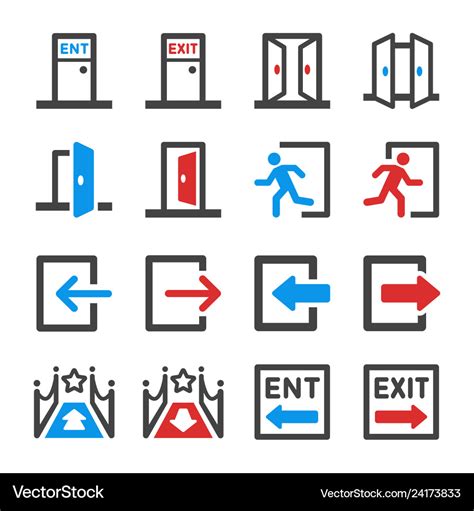 Entrance And Exit Icon Set Royalty Free Vector Image