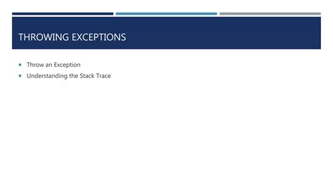 Exception Guidelines In C Ppt