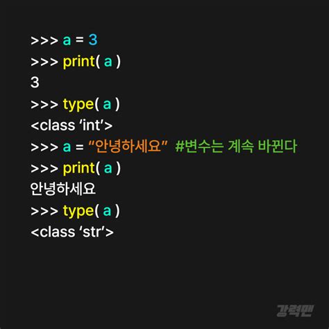 파이썬 기초 강의 01 함수와 변수 그리고 자료형의 개념feat Print Type 함수 강력맨