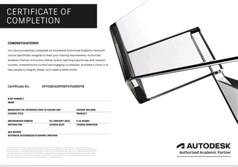 Ajay Kumar J On Linkedin Certificate Of Completion Autodesk