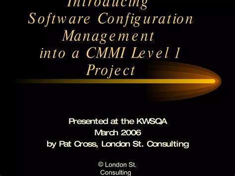 Software Configuration Management Into A Cmmi Level 1 Project Ppt Operating Systems