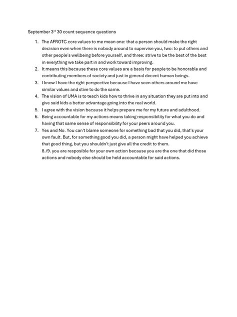 Afrotc Values And Accountability Pdf Career And Growth Self Improvement