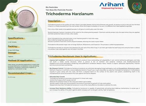 Trichoderma Harzianum Talc Base Powder For Agricultural Packaging Type Bags At ₹ 100 Kg In