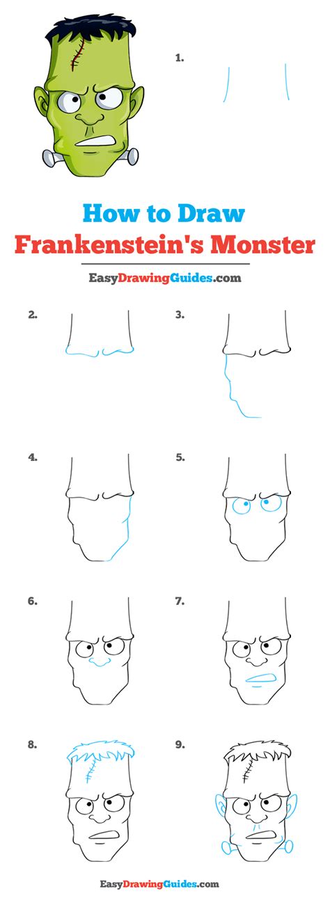 How To Draw Frankensteins Monster Really Easy Drawing Tutorial