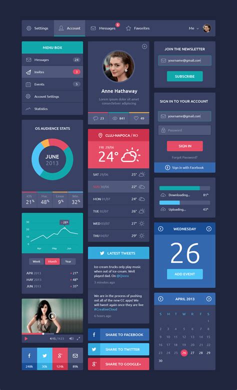 50 Free Flat Ui Kits To Speed Up Your Workflow
