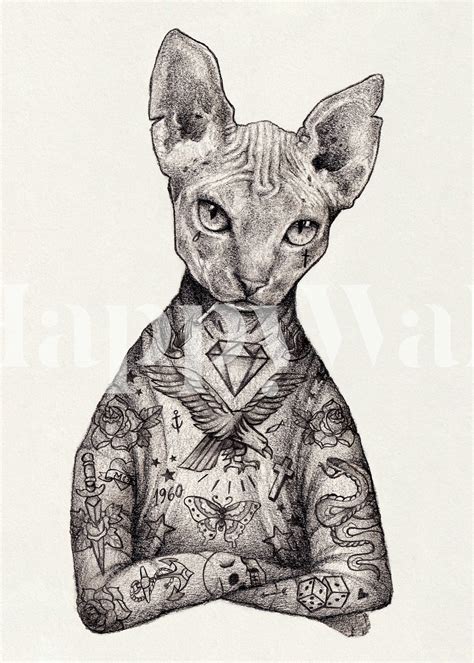 Sphynx Cat Tattoo Wallpaper