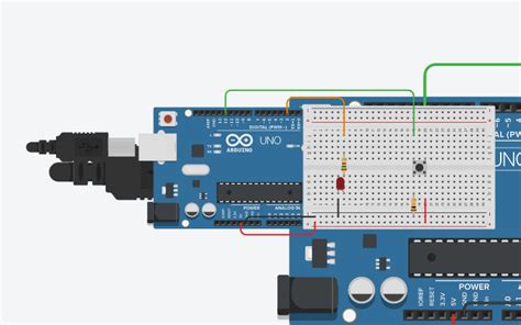 Circuit Design Projeto 05 Acendendo Led Com Botao Tinkercad