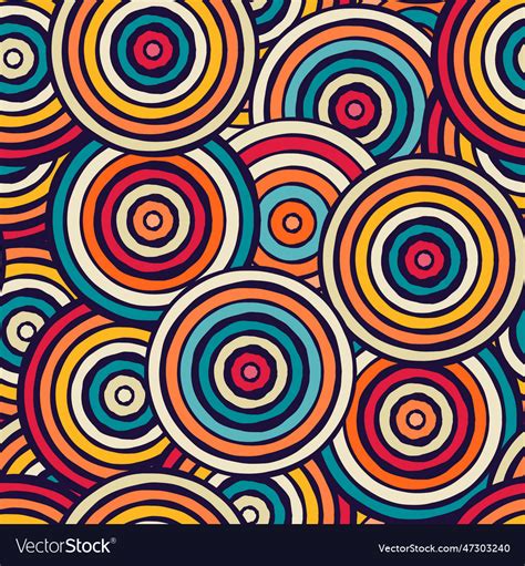 Retro Circles Seamless Pattern Royalty Free Vector Image