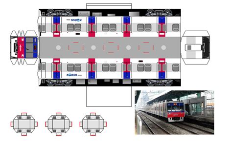 신도색 1호선 전철 종이공예 부품도 종이모형 전개도 한국 철도교통문화협회 Railroad Culture Data Research
